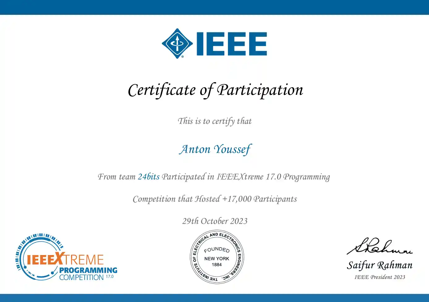 Certifications - Anton Ashraf