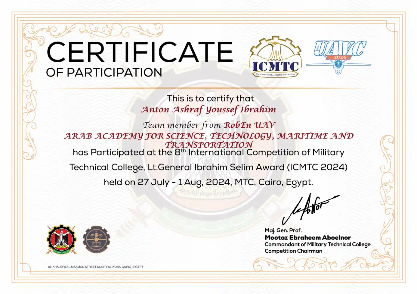 Certifications - Anton Ashraf